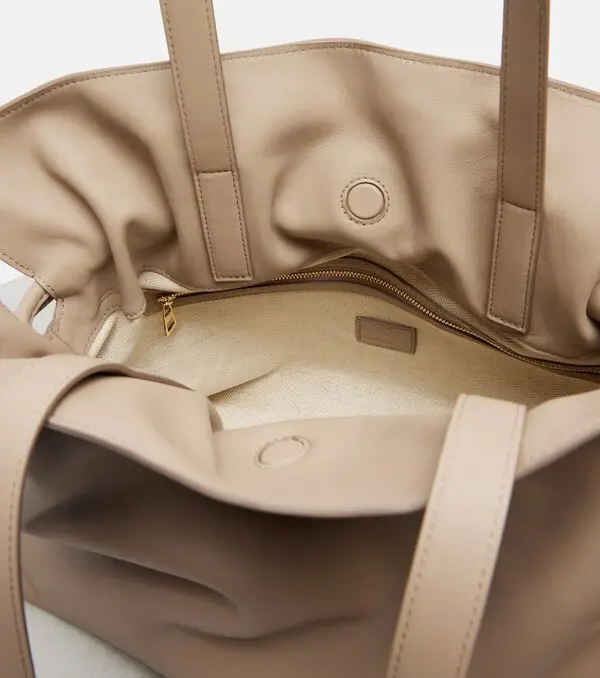 Loewe Flamenco Large Leather Clutch - Beige