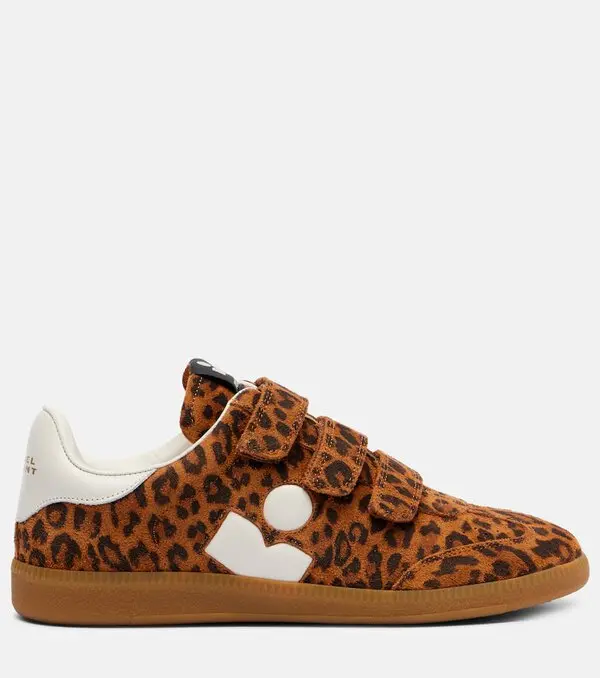 Isabel Marant Étoile Beth Leopard-print Suede Sneakers - Brown