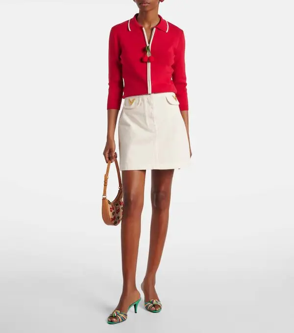 Valentino Garavani Ribbed-knit Cotton Cardigan