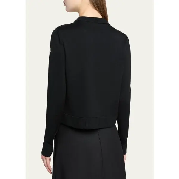 Moncler Padded Wool Zip-up Cardigan - Black