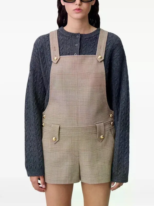 Claudie Pierlot Checked Dungaree Playsuit