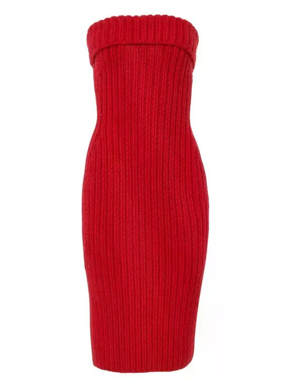 Carolina Herrera Ribbed-knit Midi Dress