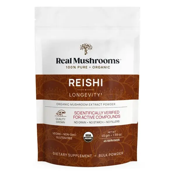 REAL MUSHROOMS Reishi Mushroom Extract Powder 45 Grams - One-color