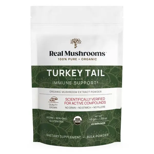 REAL MUSHROOMS Turkey Tail Mushroom Extract Powder 45 Grams - One-color