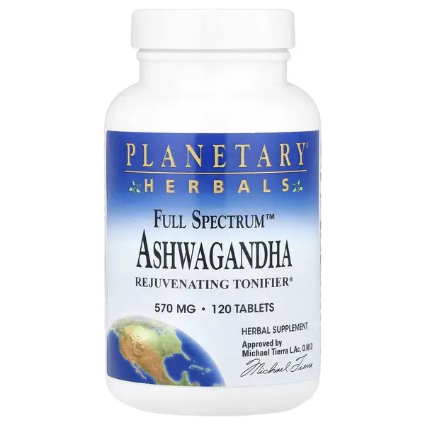 PLANETARY HERBALS Ashwagandha Full Spectrum 120 Tablets - One-color