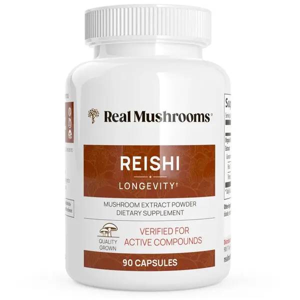 REAL MUSHROOMS Reishi Mushroom Extract Capsules 90 Capsules - One-color