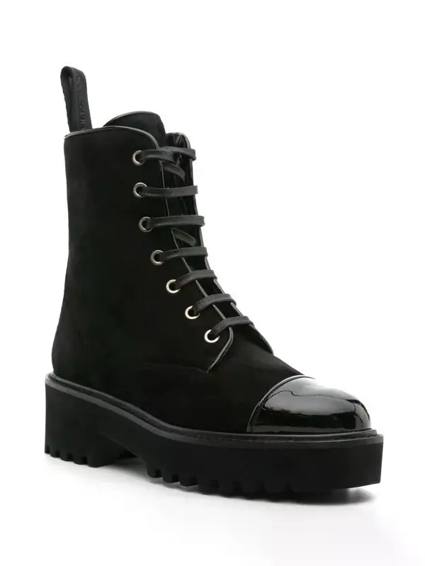 AQUAZZURA Lace-up Suede Boots - Black