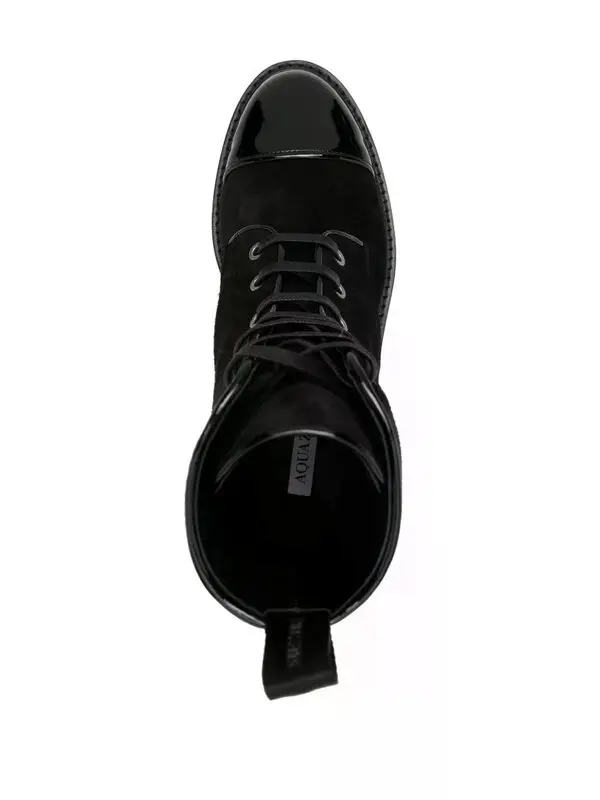 AQUAZZURA Lace-up Suede Boots - Black