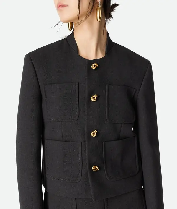 Bottega Veneta Light Cotton Jacket - Anthracite