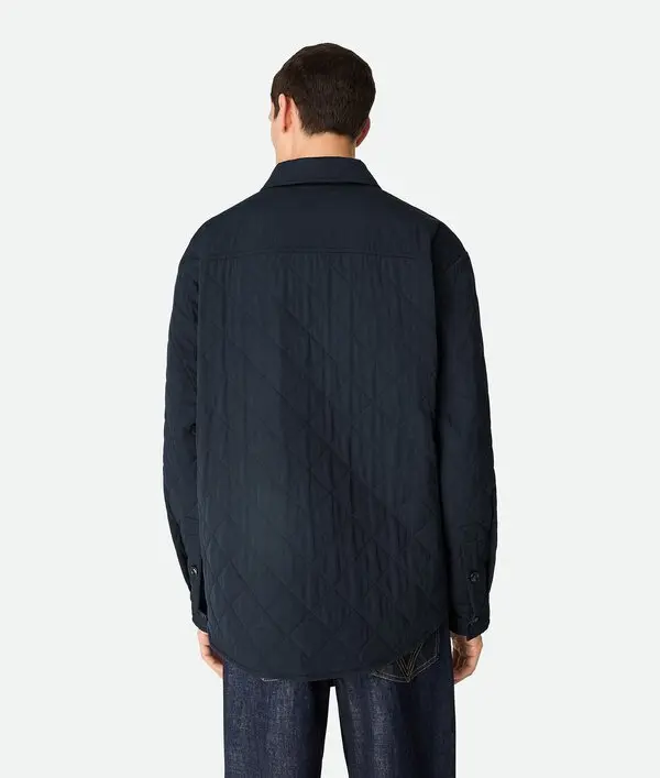 Bottega Veneta Quilted Cotton Overshirt - Midnight Blue