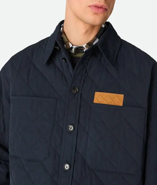 Bottega Veneta Quilted Cotton Overshirt - Midnight Blue