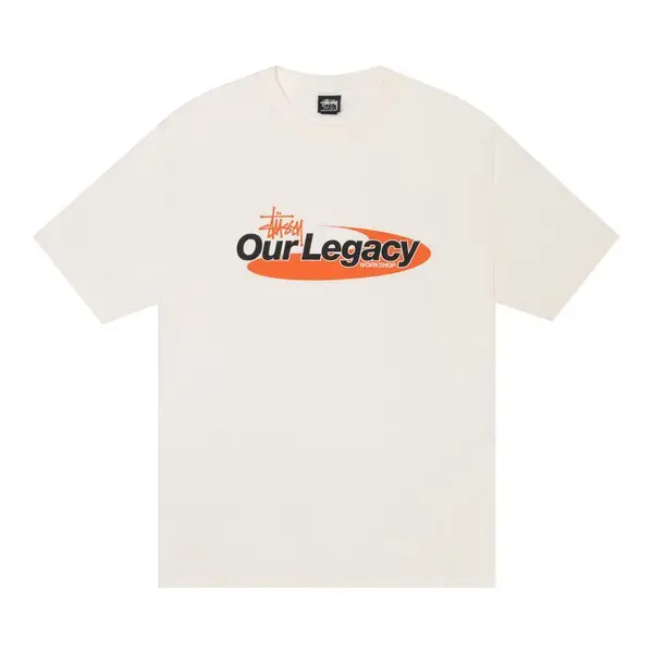 StÜssy X Our Legacy Work Shop Swirl Tee - Cream