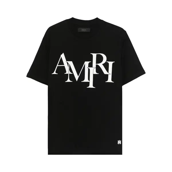 Amiri Staggered Logo Tee - Black