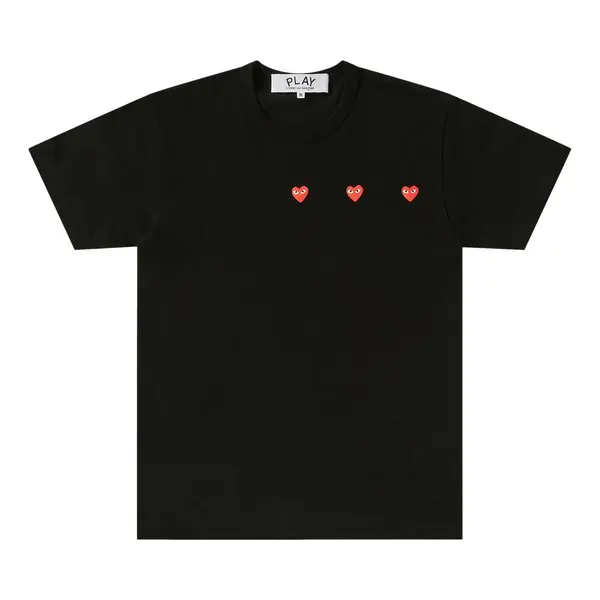 Play Comme Des Garcon Logo Print Tee - Black