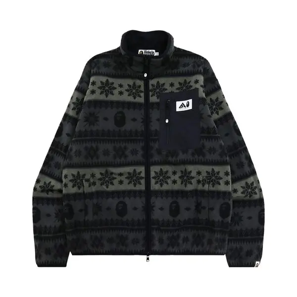 A BATHING APE Snow Pattern Zip Fleece