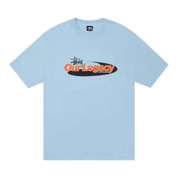 StÜssy X Our Legacy Work Shop Swirl Tee - Blue