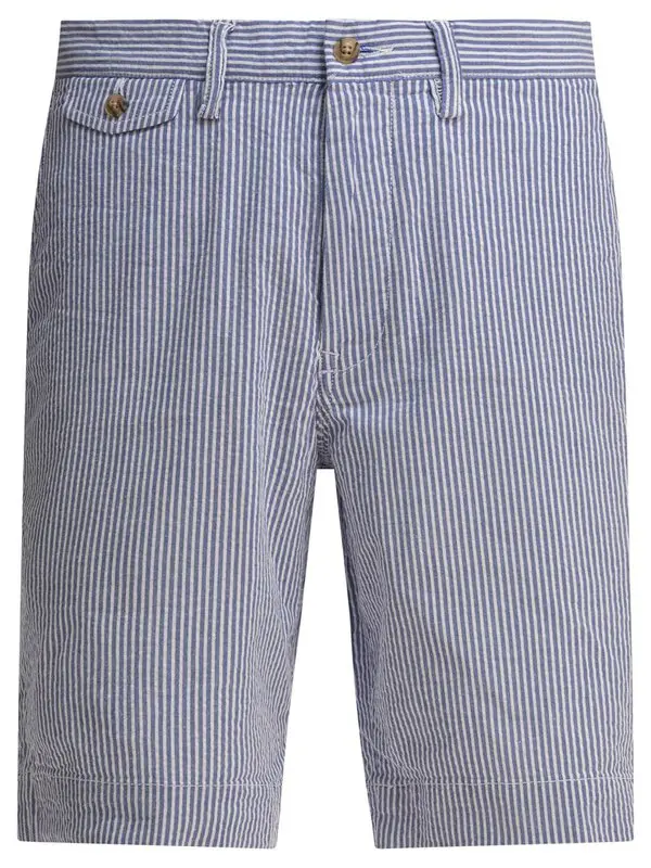 Polo Ralph Lauren Straight-fit Stretch Seersucker Shorts - Blue