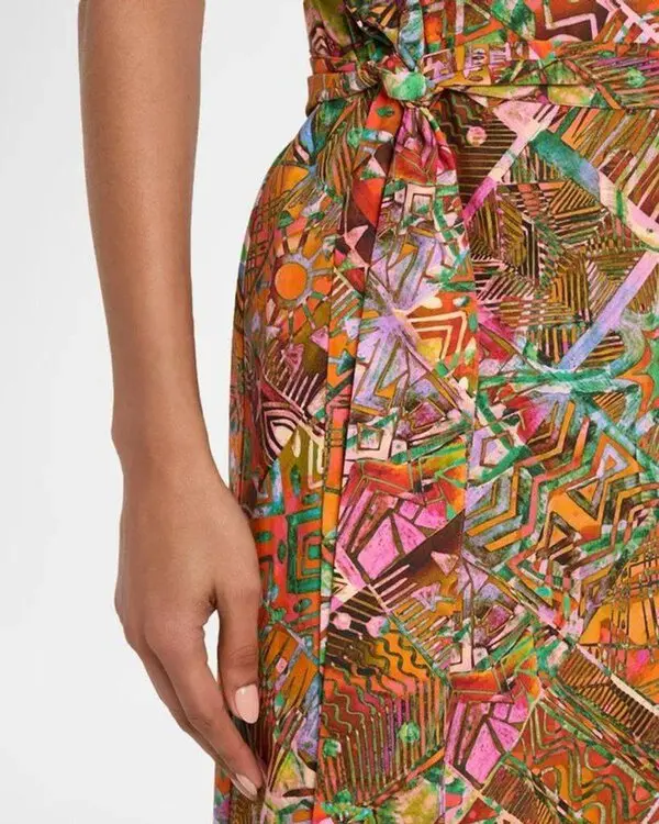 MARIE OLIVER Rita Patchwork-print Midi Wrap Dress - Multi