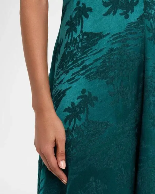 MARIE OLIVER Levine Jacquard Satin Maxi Dress - Sea