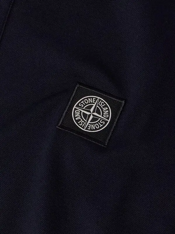 Stone Island Organic Cotton-blend Piqué Polo Shirt - Blue