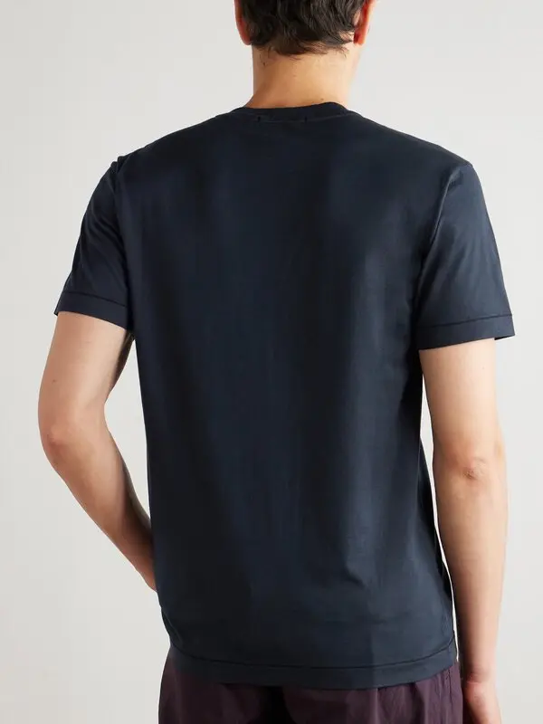 Stone Island Logo-appliquéd Garment-dyed Cotton-jersey T-shirt