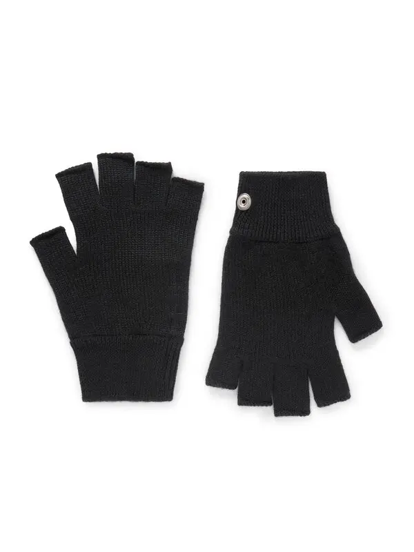 Rick Owens Cashmere Fingerless Gloves - Black