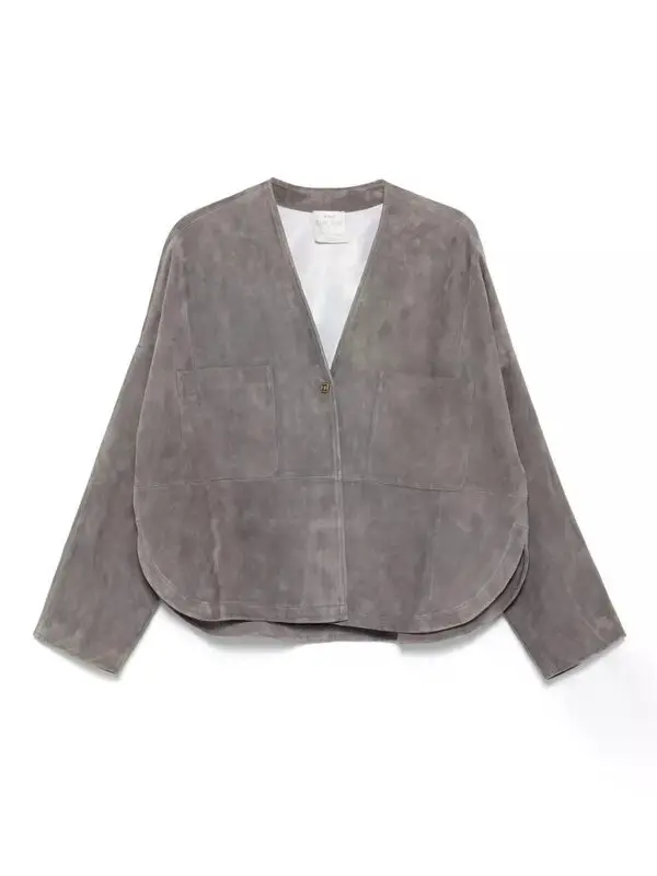 FORTE_FORTE Suede Jacket - Grey