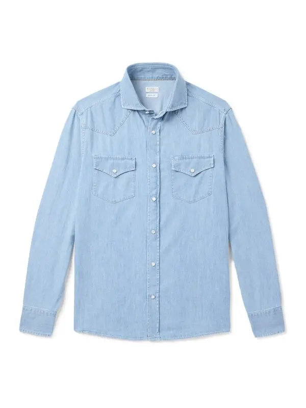 Brunello Cucinelli Denim Shirt - Blue