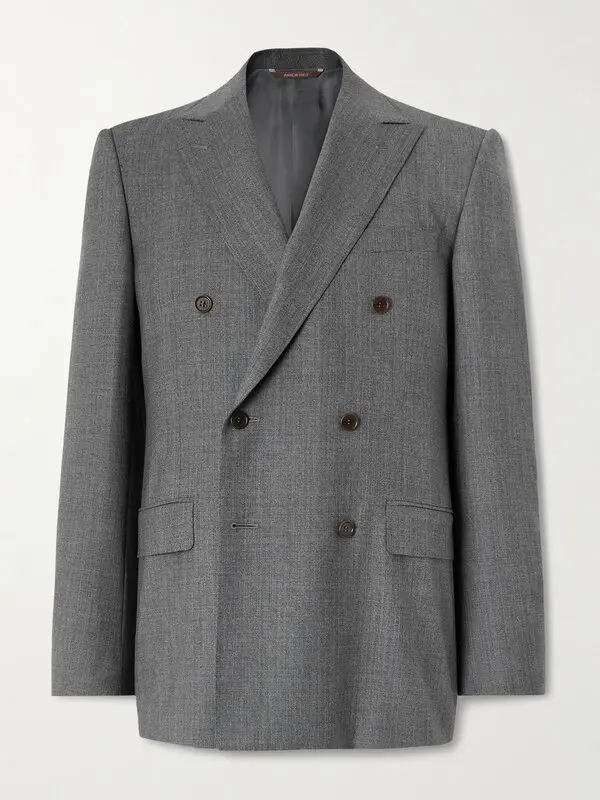 Canali Double-breasted Wool Suit Jacket