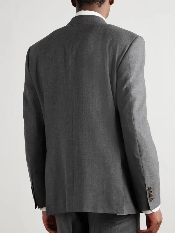 Canali Double-breasted Wool Suit Jacket