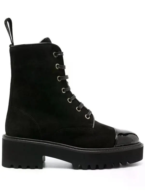 AQUAZZURA Desert Lace-up Suede Boots - Black