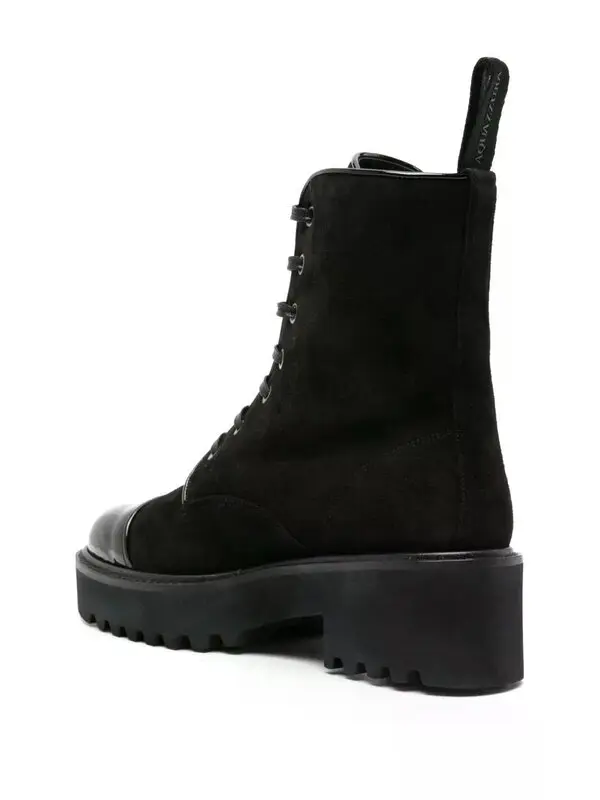 AQUAZZURA Desert Lace-up Suede Boots - Black