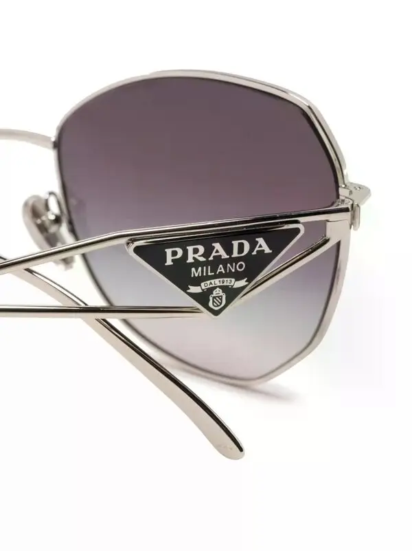 Prada Gradient Oversized-frame Sunglasses - Silver