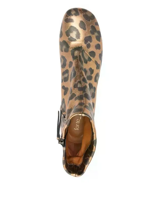 FORTE_FORTE Leopard-print Ankle Boots