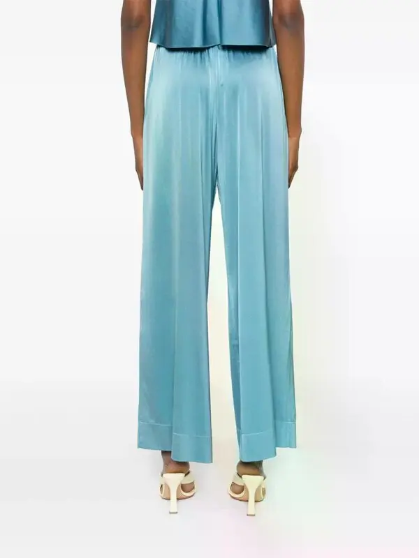 FORTE_FORTE Elasticated-waistband Palazzo Trousers - Blue
