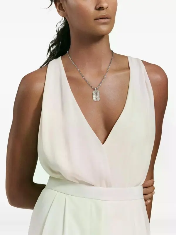 David Yurman Sterling Silver Cable Wrap Diamond Amulet