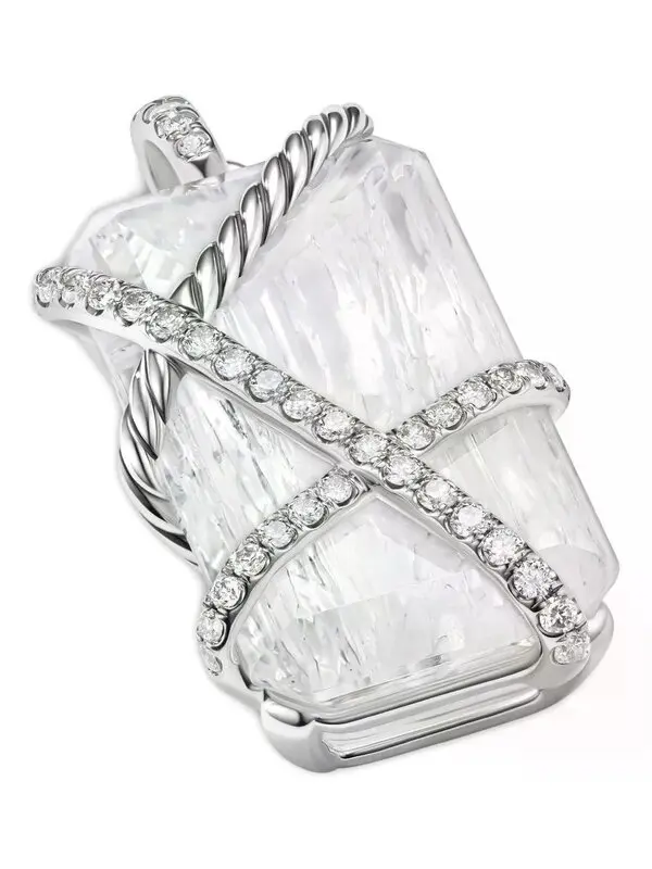 David Yurman Sterling Silver Cable Wrap Diamond Amulet