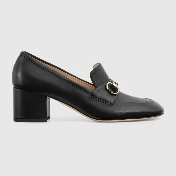 Gucci Leather Loafer Pump With Horsebit