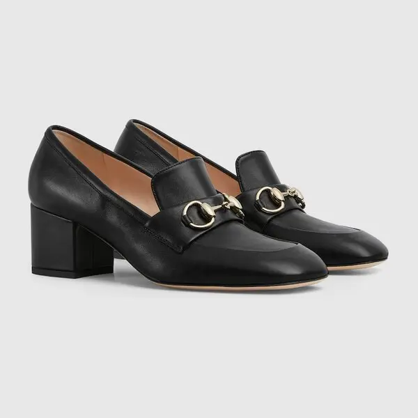 Gucci Leather Loafer Pump With Horsebit