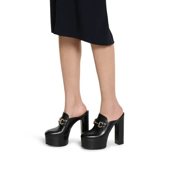 Gucci Platform Mule With Horsebit - Black | Editorialist