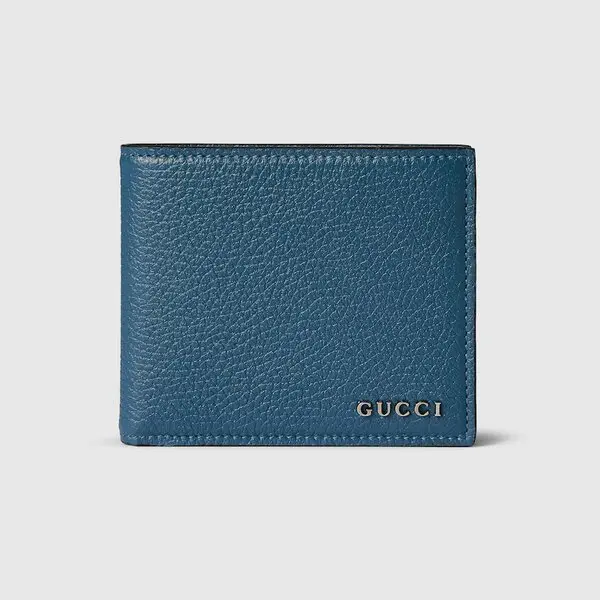 Gucci Bi-fold Wallet With Script - Blue