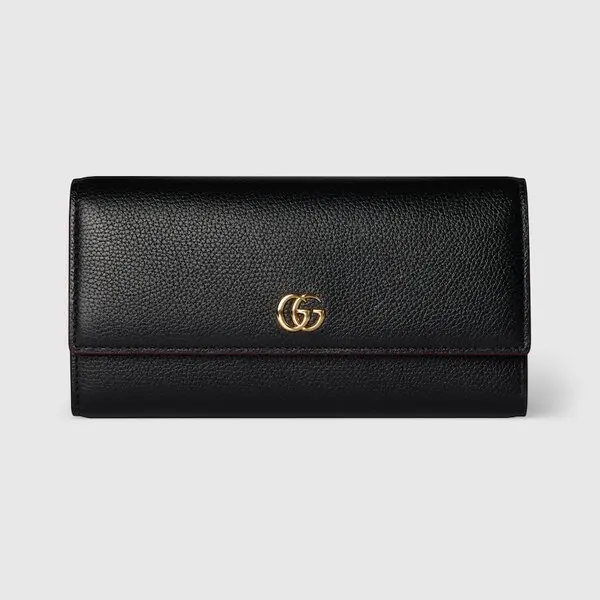 Gucci Bi-color Gg Marmont Continental Wallet Leather - Black