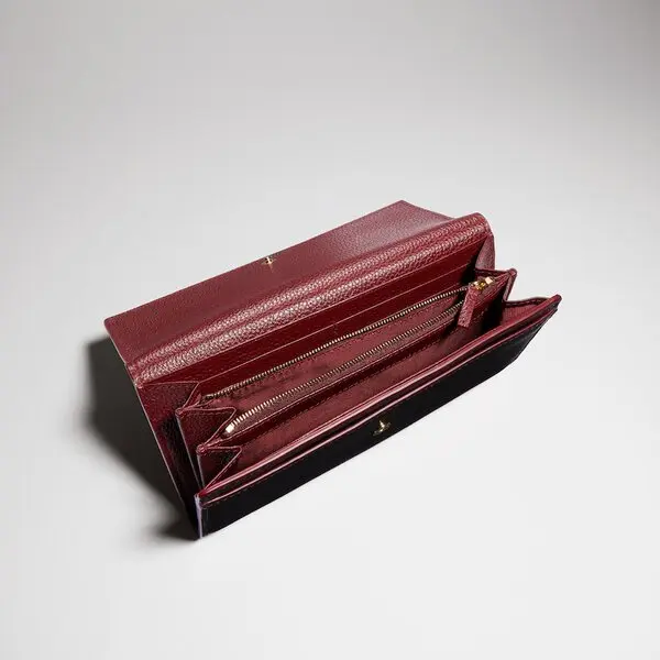 Gucci Bi-color Gg Marmont Continental Wallet Leather - Black