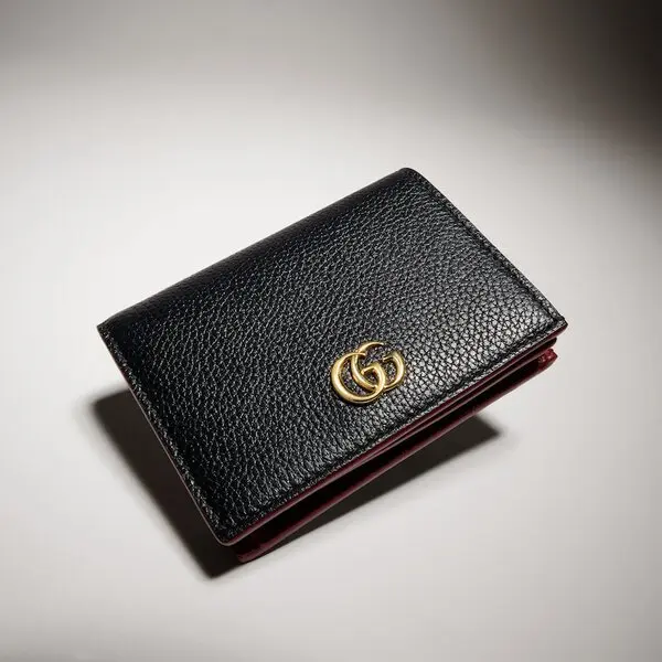 Gucci Bi-color Gg Marmont Small Wallet Leather - Black