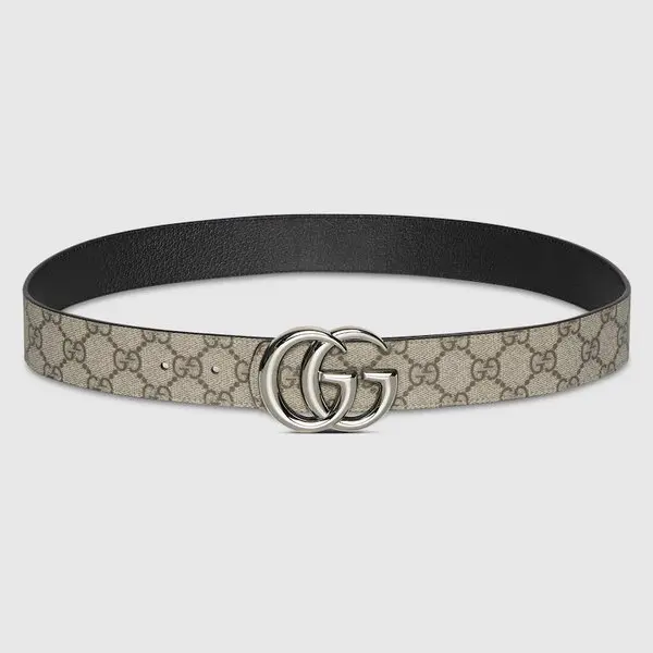 Gucci Reversible Gg Marmont Belt - Beige