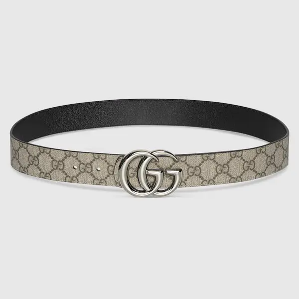 Gucci Reversible Gg Marmont Belt - Beige