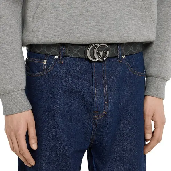 Gucci Reversible Gg Marmont Belt - Black