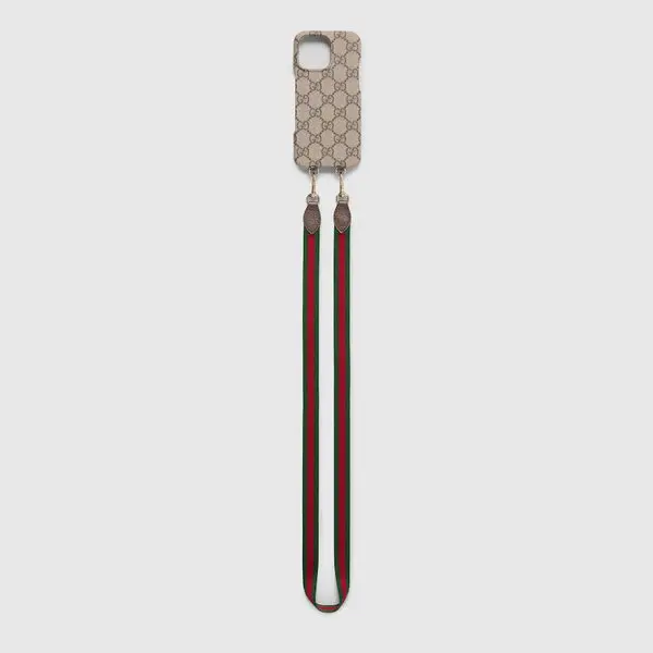 Gucci Ophidia Lanyard Iphone 16 Pro Max Holder Gg Canvas