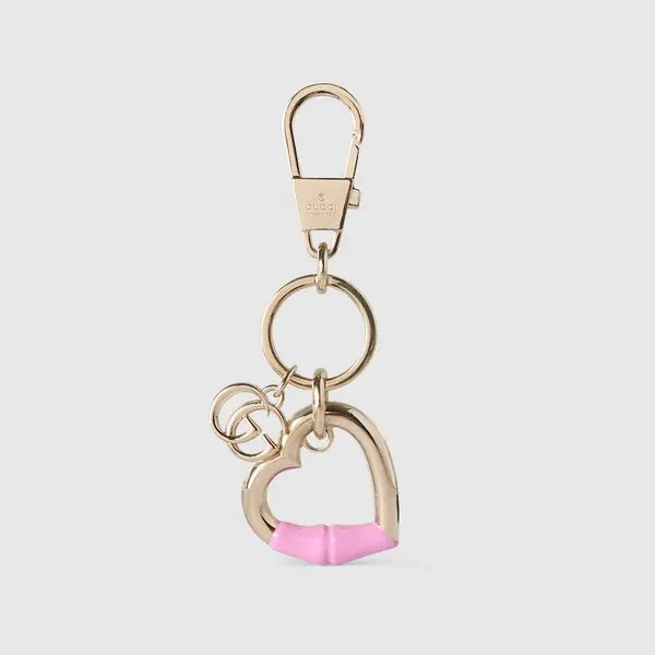 Gucci Heart-shaped Keychain Metal - Pink