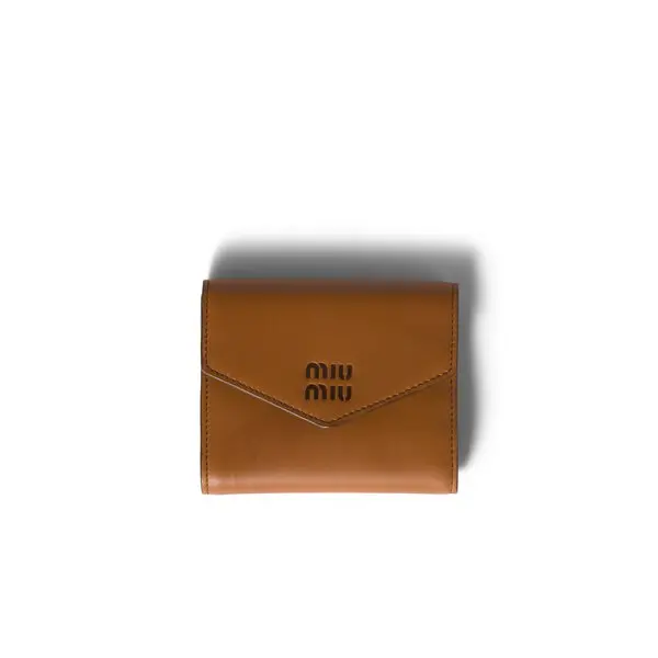 Miu Miu Small Leather Wallet - Cognac/palisander